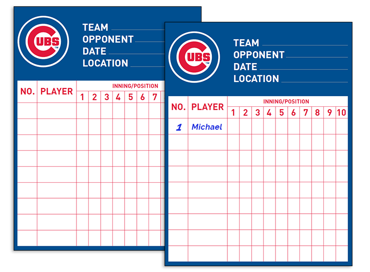 Youth Baseball Printable Baseball Lineup Cards Ballcharts Baseball 